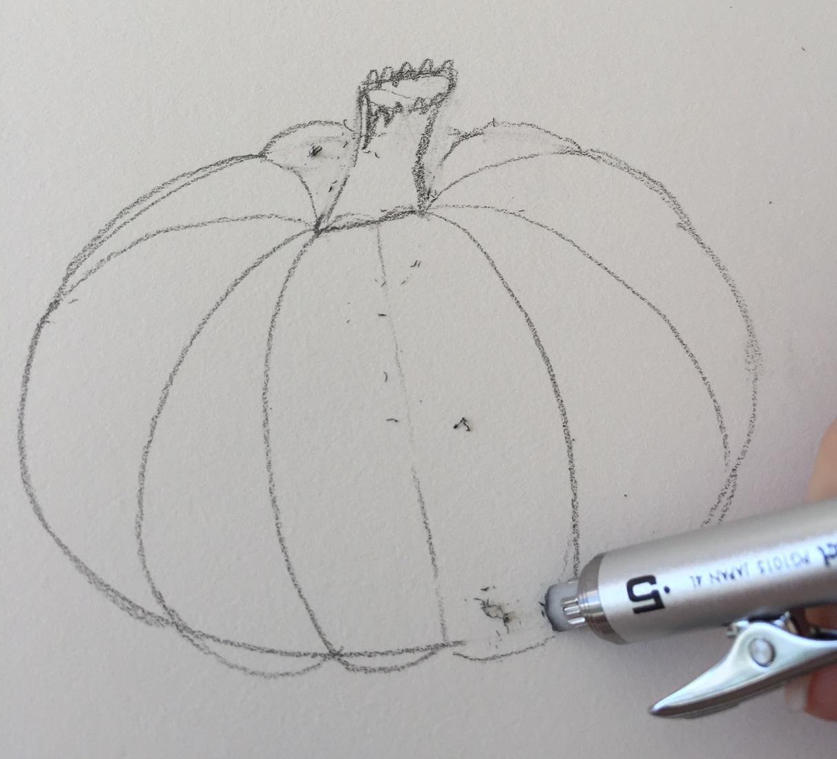 Art by Dea: KIDS! How to Draw a Slightly Sophisticated Pumpkin for Fall