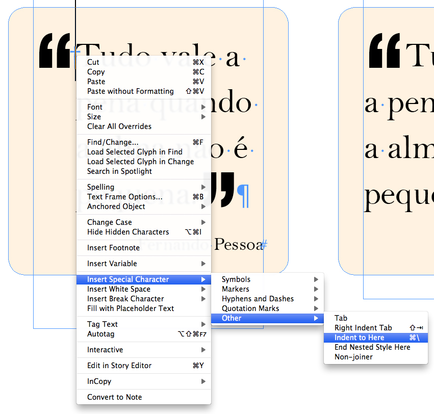 Indentação/Alinhamento