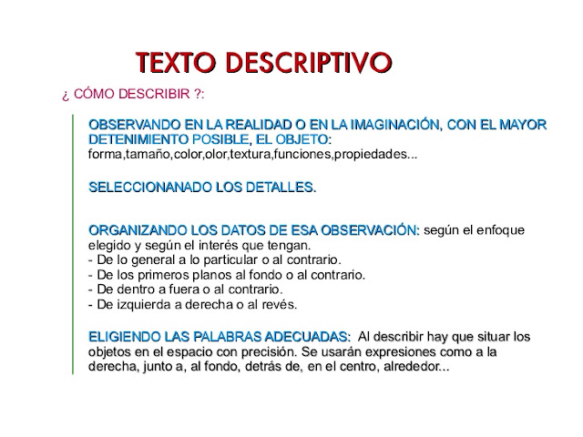 6º CEO ENLACES Lengua: UNIDAD 2: La descripción. El texto descriptivo ...
