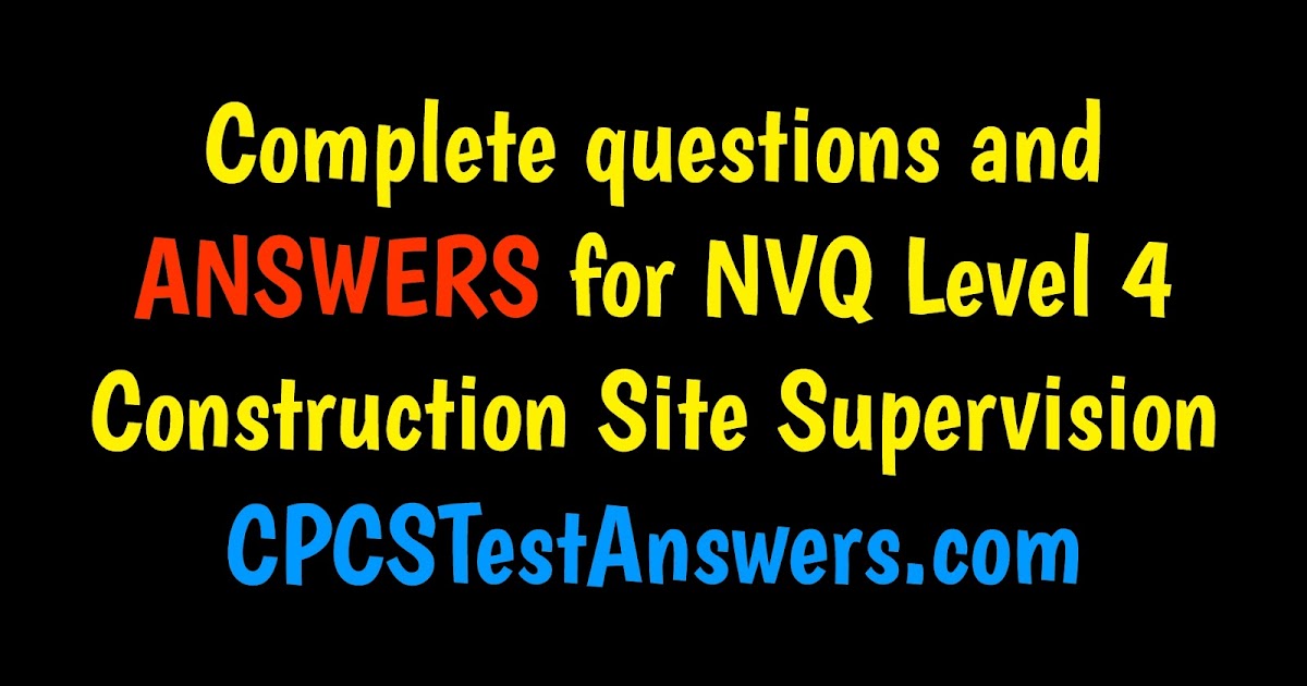 NVQ Level 4 Construction Site Management