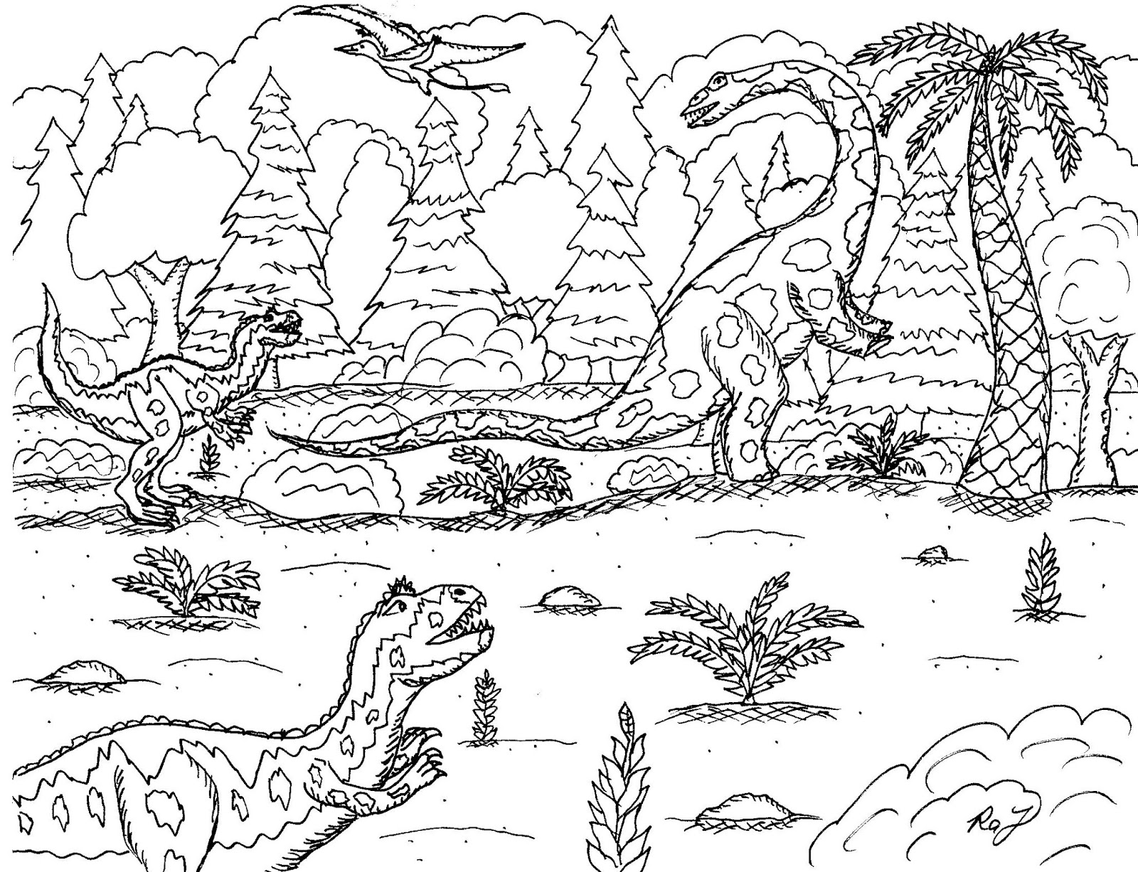 Robin's Great Coloring Pages: Allosaurus coloring page