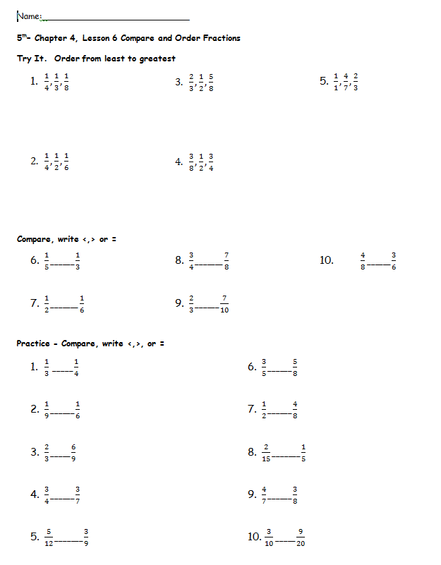 Math 6 Worksheet Math 6 Worksheet