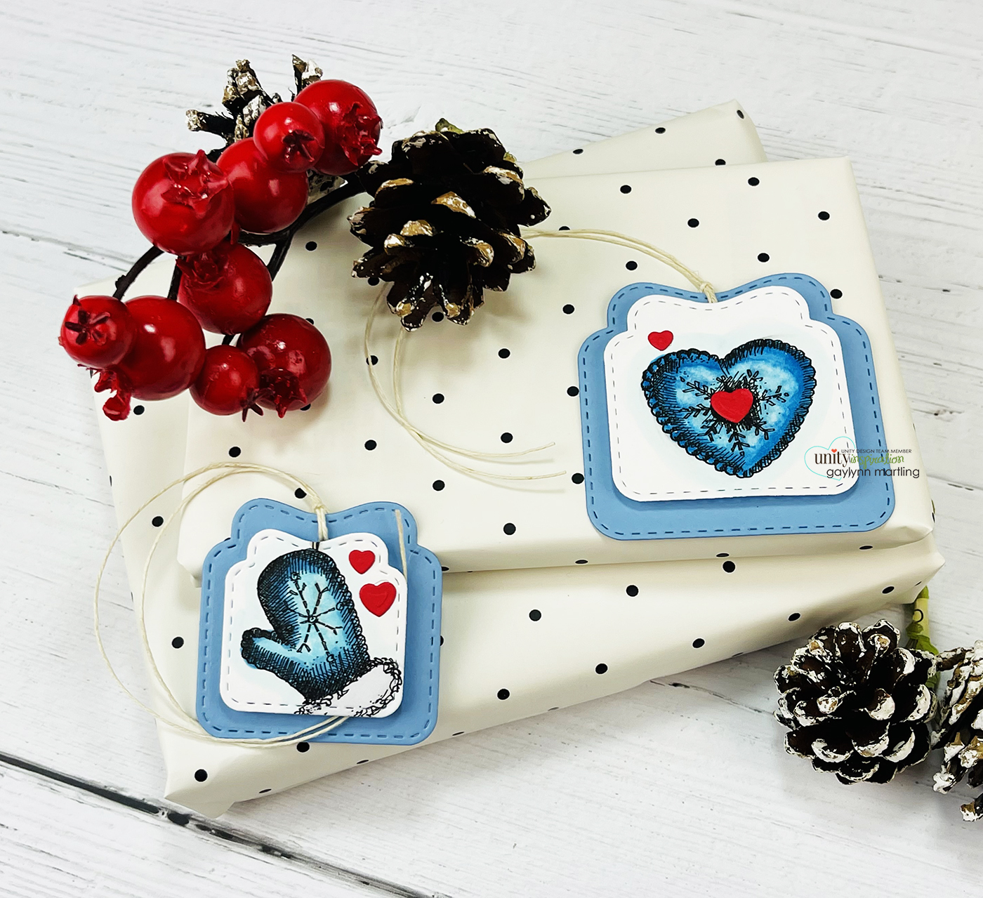 Neat Nook Creations: Holiday or Christmas gift tag set with Unity stamps