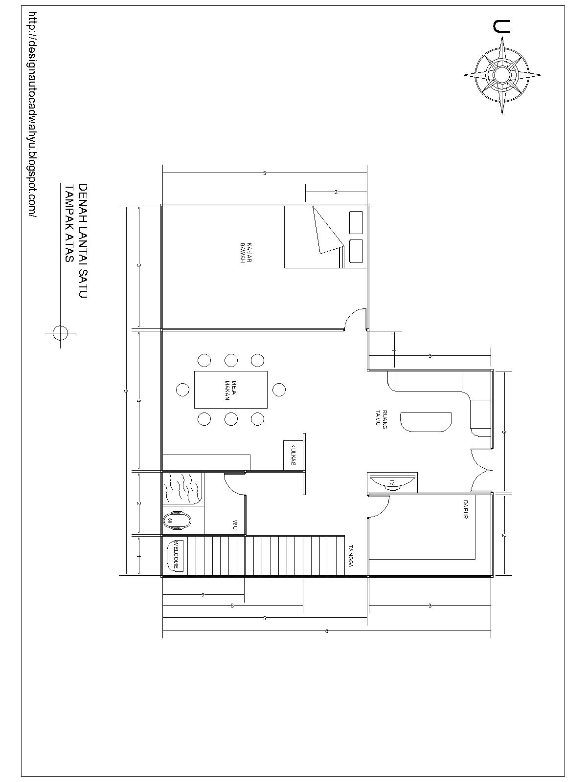 Design AutoCad Wahyu: Sket Rencana Rumah Minimalis ala Wahyu Andika