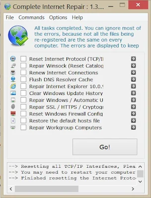 برنامج Complete Internet Repair لاصلاح مشاكل الانترنت