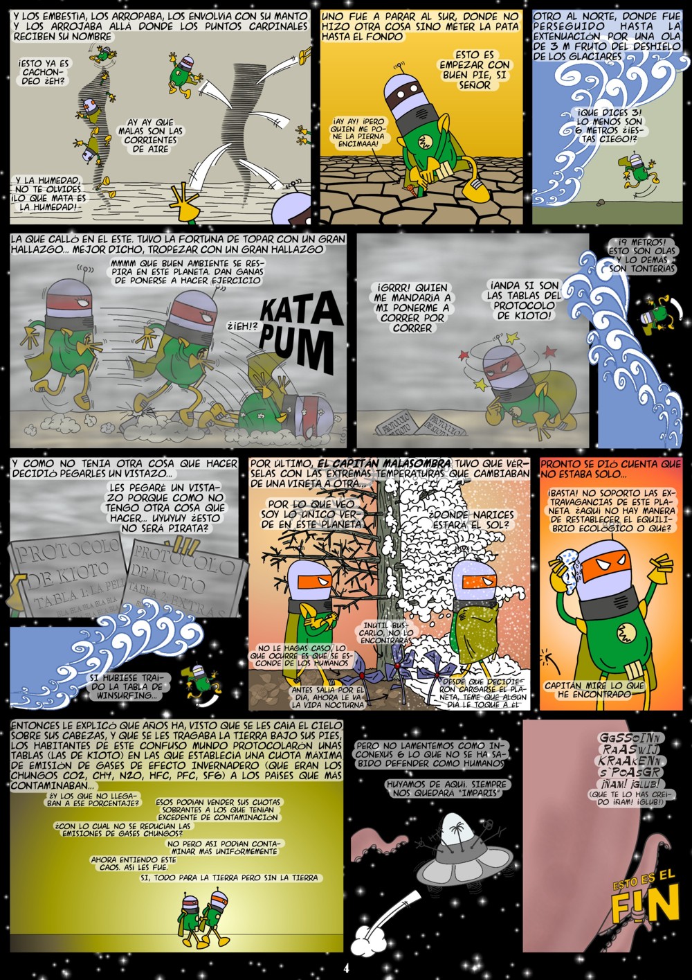 cómic "SALVAR AL PLANETA TIERRA"