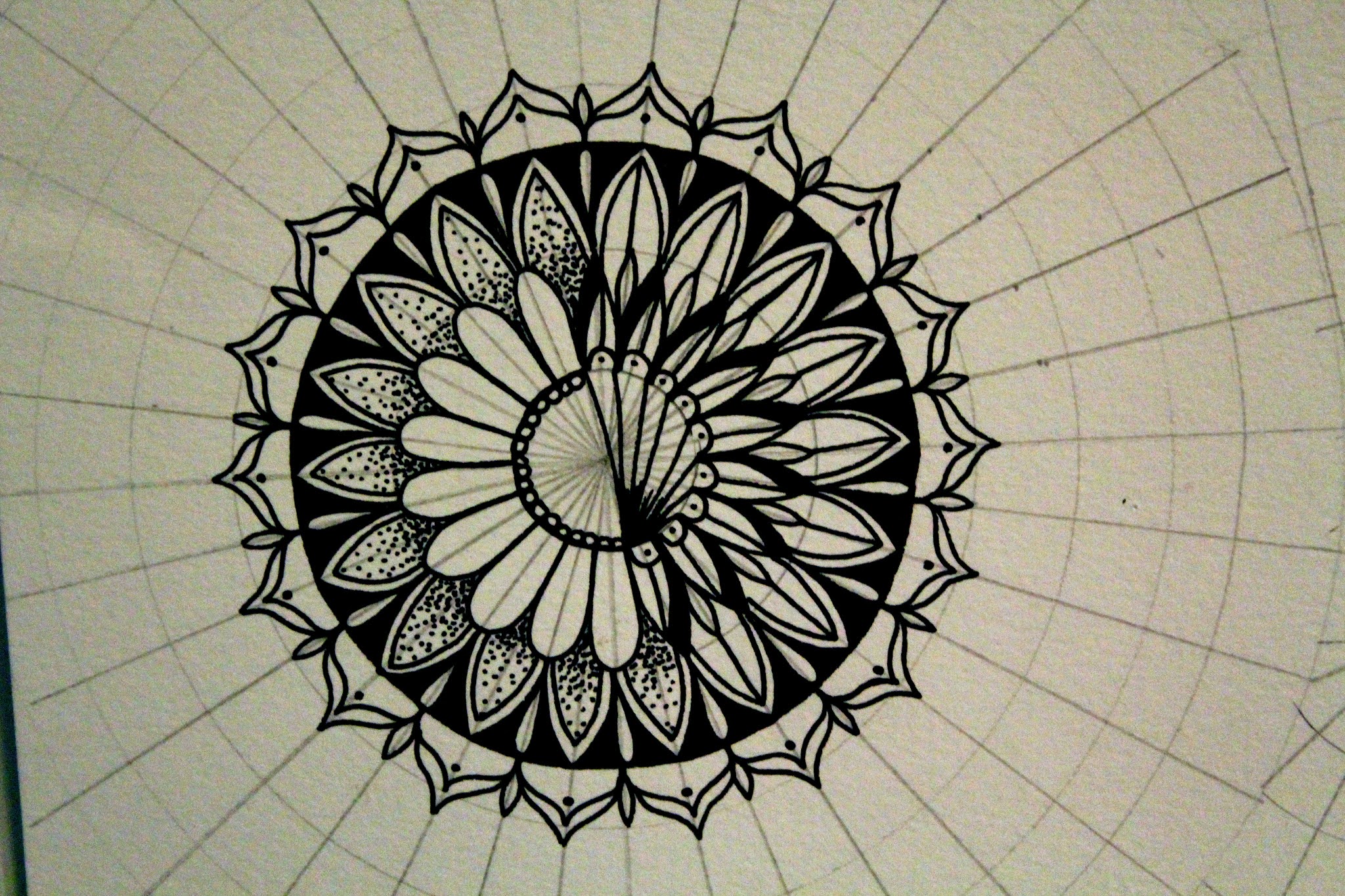 How to draw a full page Mandala- A step by step tutorial