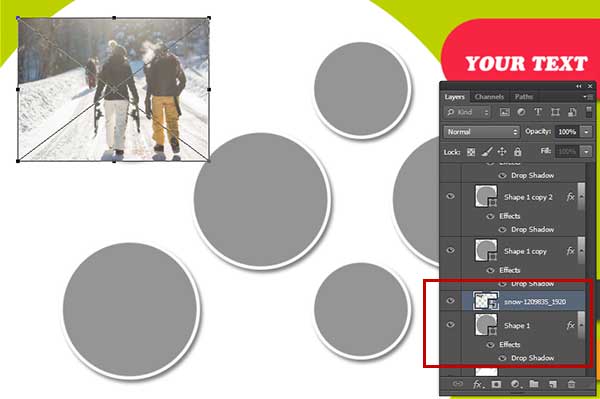 PhotoEffect: How to create a 6 Circles Collage in Photoshop