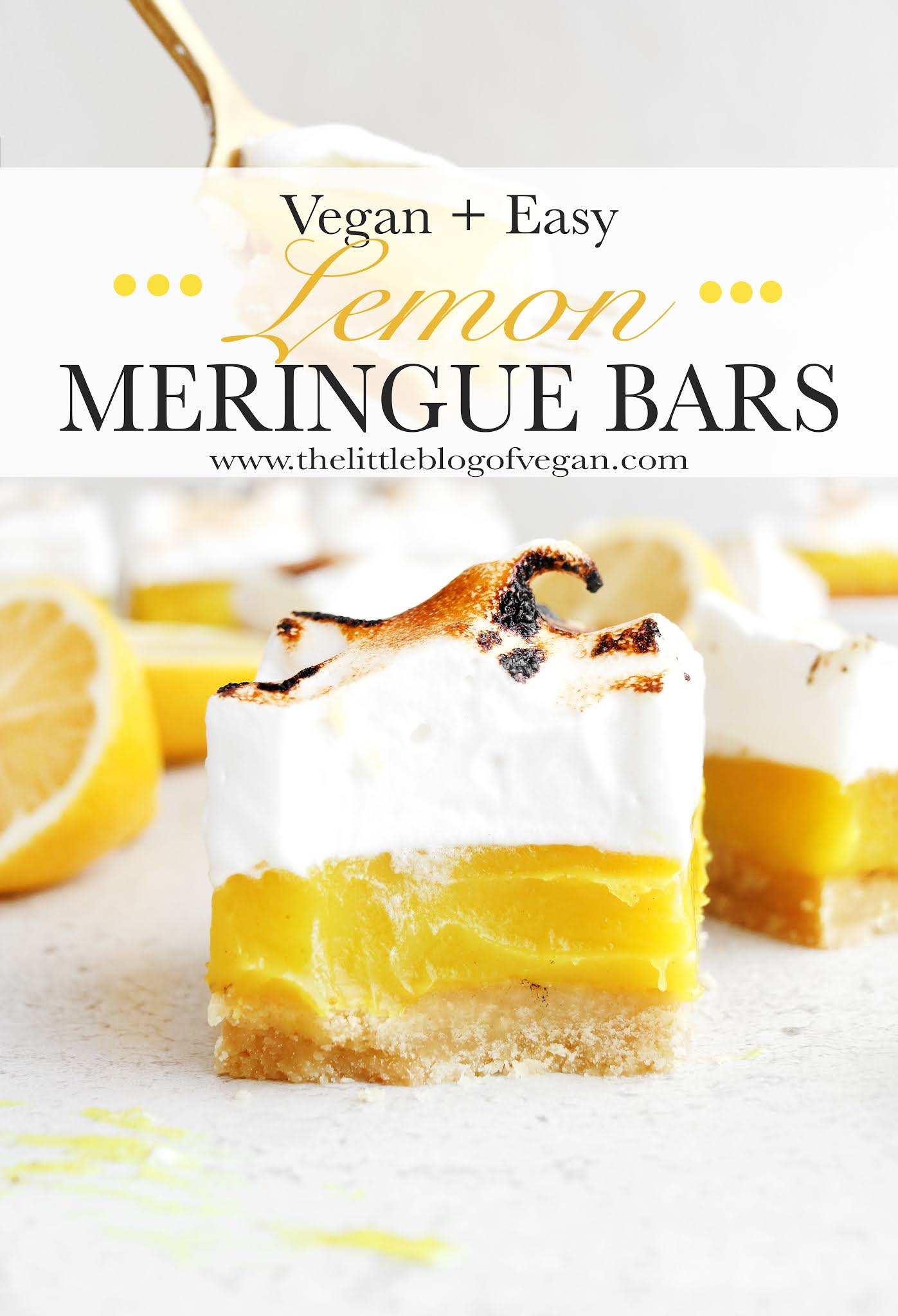 Vegan Lemon Meringue Bars - The Little Blog Of Vegan