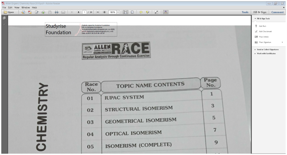 ALLEN RACE ORGANIC CHEMISTRY PDF - Studyrise Foundation