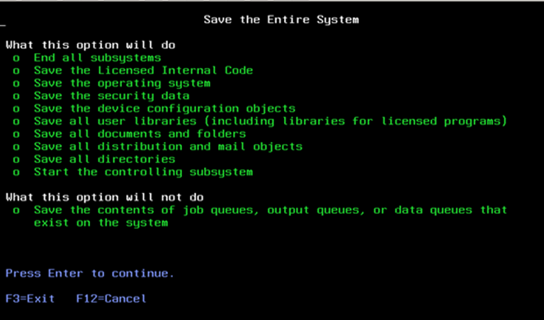 iSeries: Option 21 Full system Save
