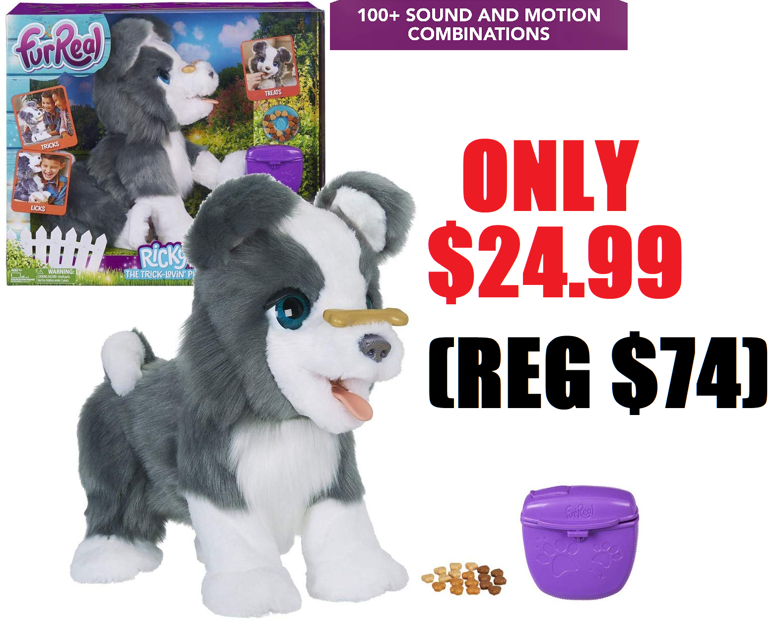 FurReal Friends Ricky, the Trick-Lovin’ Interactive Plush Pet Toy, 100 ...