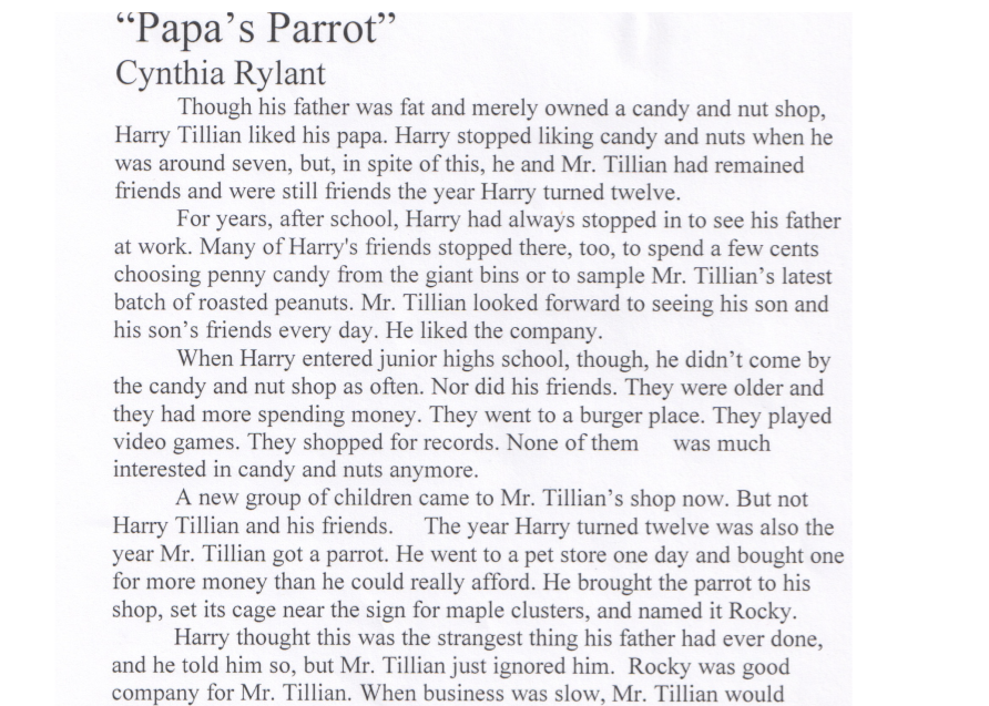 Mrs. Farias's Class: Papa's Parrot