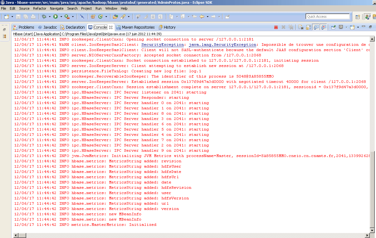 HBase 0.96 + Eclipse + Maven