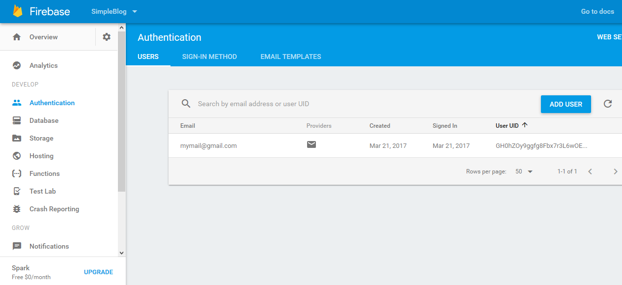 Registration functionality using firebase authentication service - Fine ...