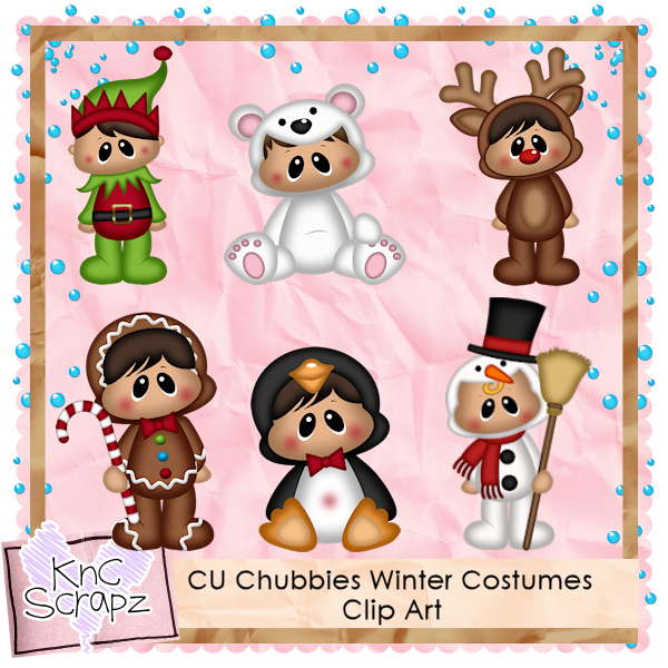 KnC Scrapz: CU Chubbies Winter Costumes Clip Art