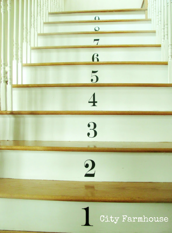 Numbered Stairs - City Farmhouse by Jennifer O'Brien