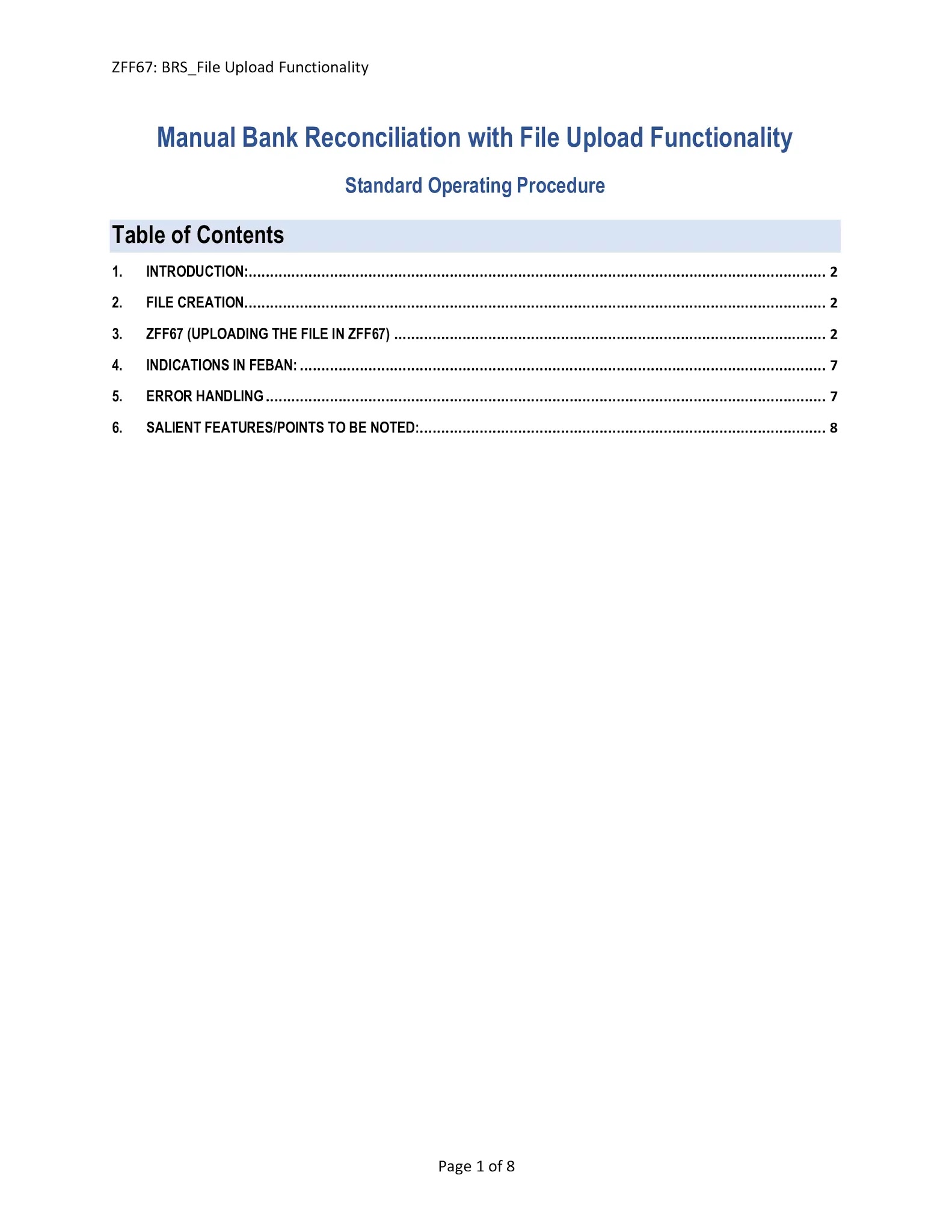 Standard Operating Procedure (SOP) Manual Bank Reconciliation with File ...