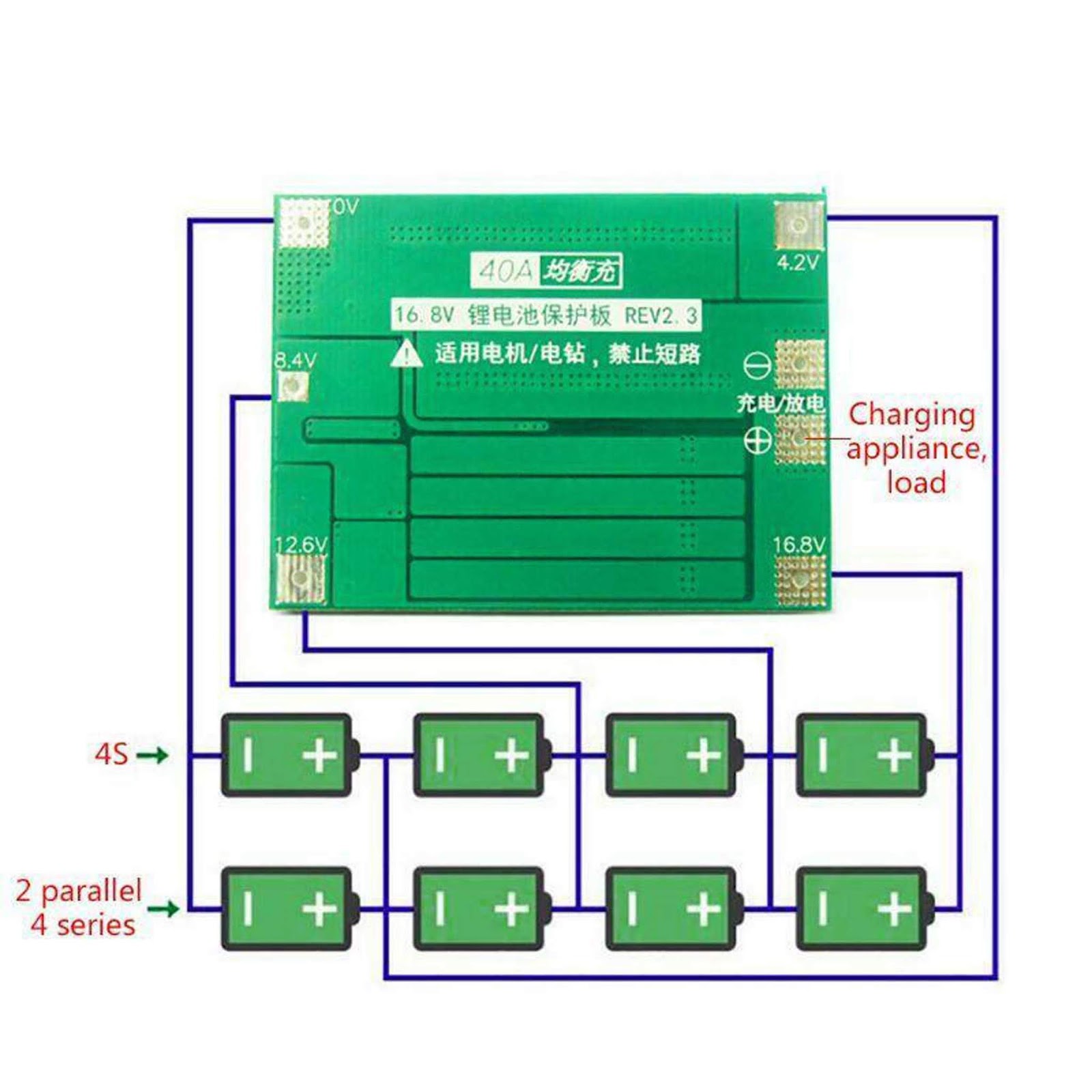 Modul BMS Baterai 18650 4S 40A Li-Ion Lithium Battery Charger Pcb Bms Protection Board 16.8V ...