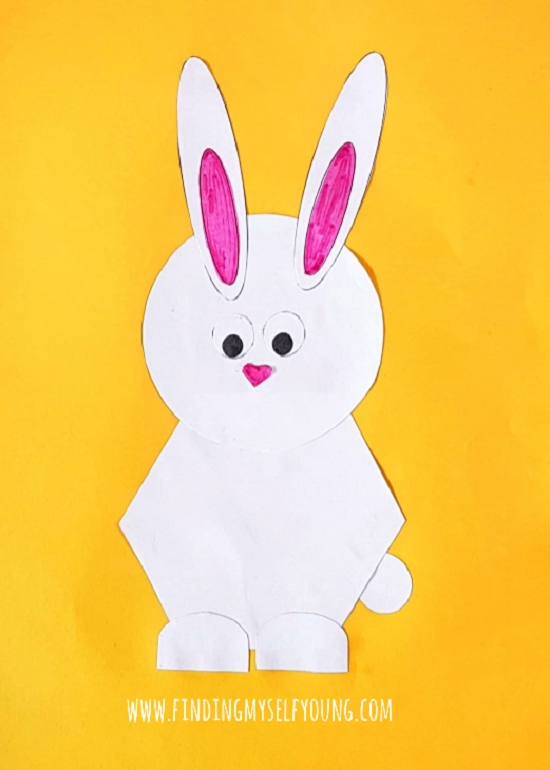 Shape Bunny Paper Craft with Free Template | Finding Myself Young