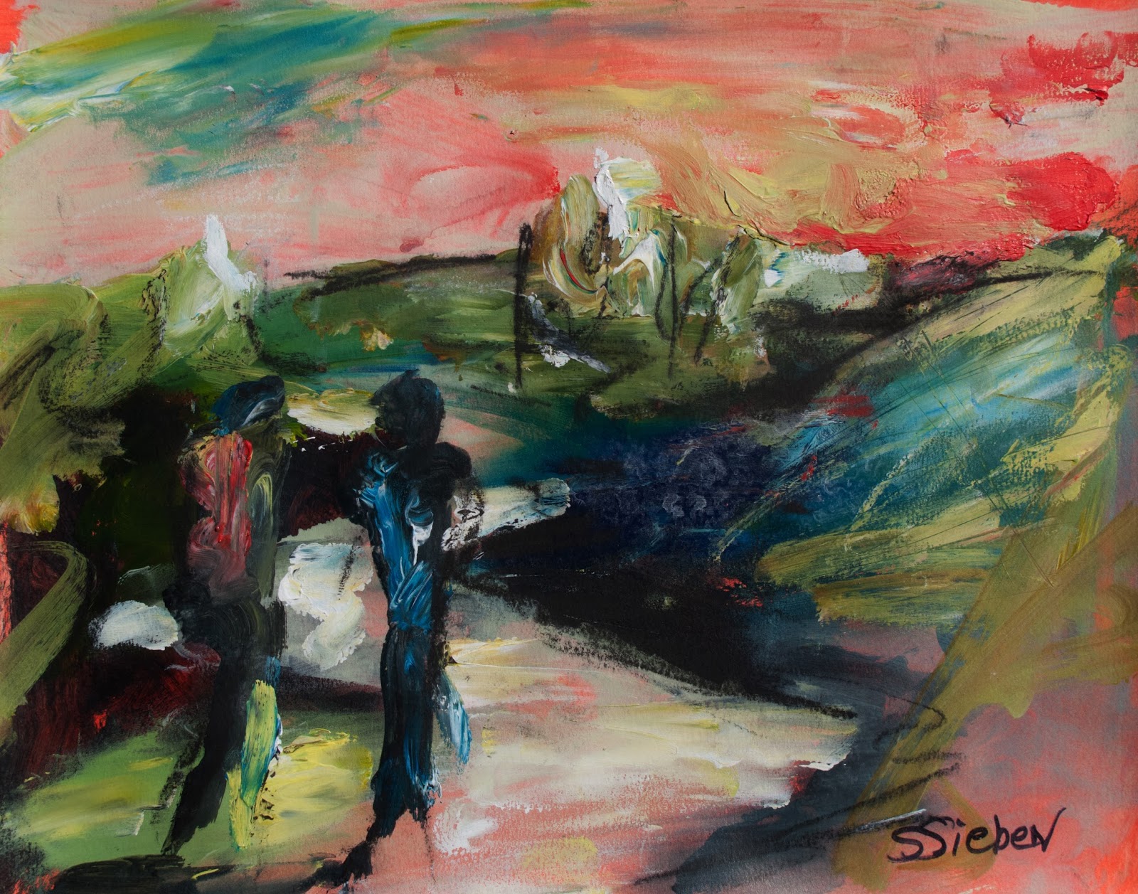 Daily Painters Abstract Gallery: “Evening Stroll” - Abstract ...