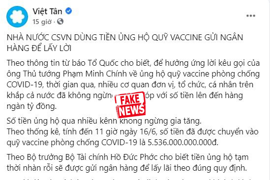 Miền Quê Rừng: VIỆT TÂN LẠI XUYÊN TẠC "QUỸ VACCINE"