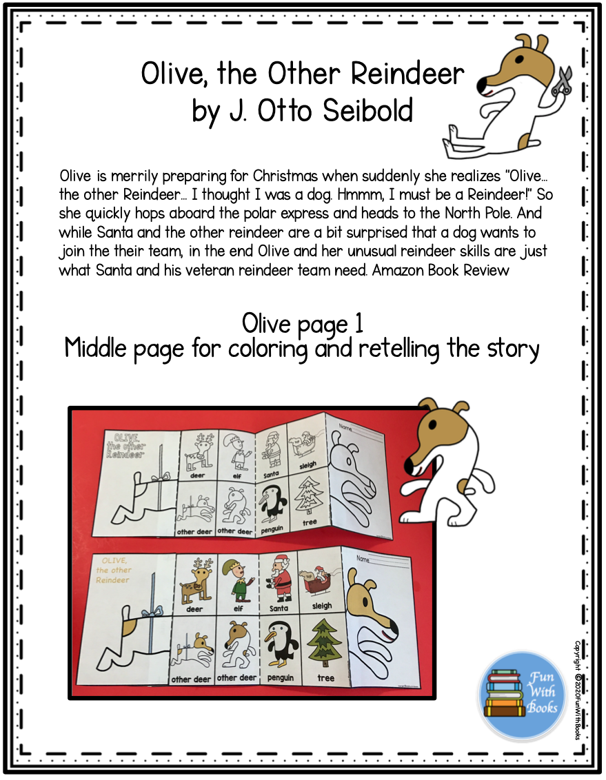 OLIVE, THE OTHER REINDEER TODDLER BOOK CRAFT ~ Book Units by Lynn