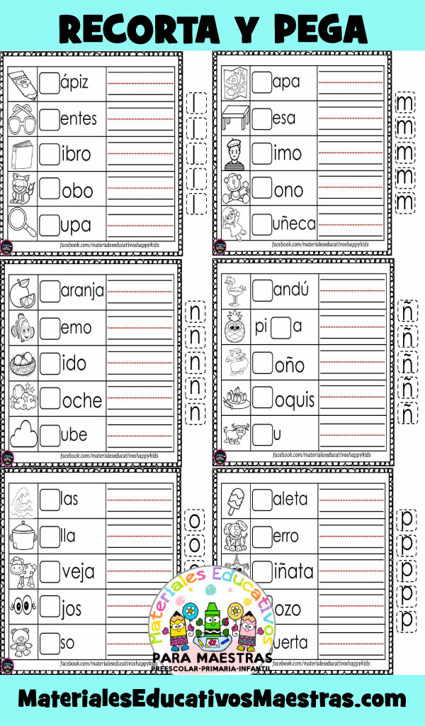 Recorta y Pega el Abecedario | Materiales Educativos para Maestras