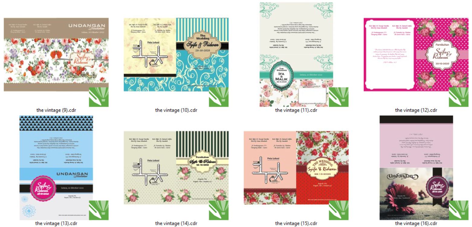 Free 100 Desain Undangan Pernikahan VINTAGE Format CorelDraw ...