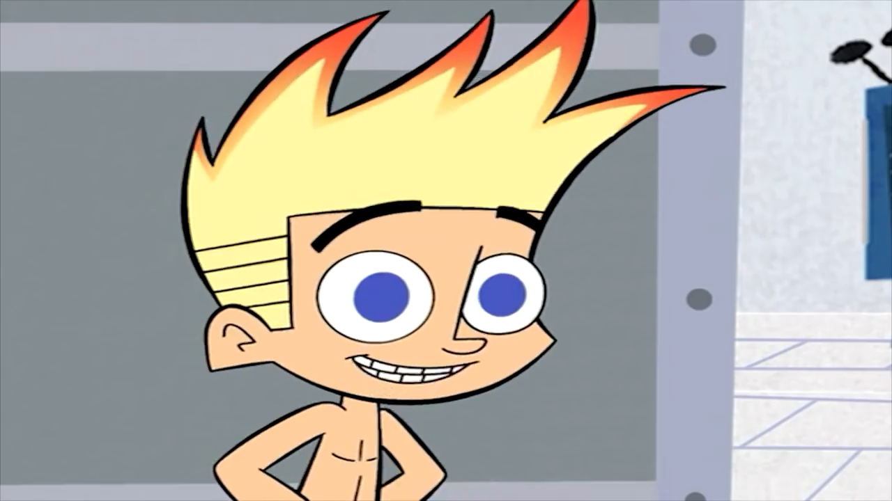 Shirtless Drawn Cartoon Boys & Men: Johnny Test & Bling-Bling Boy in Briefs