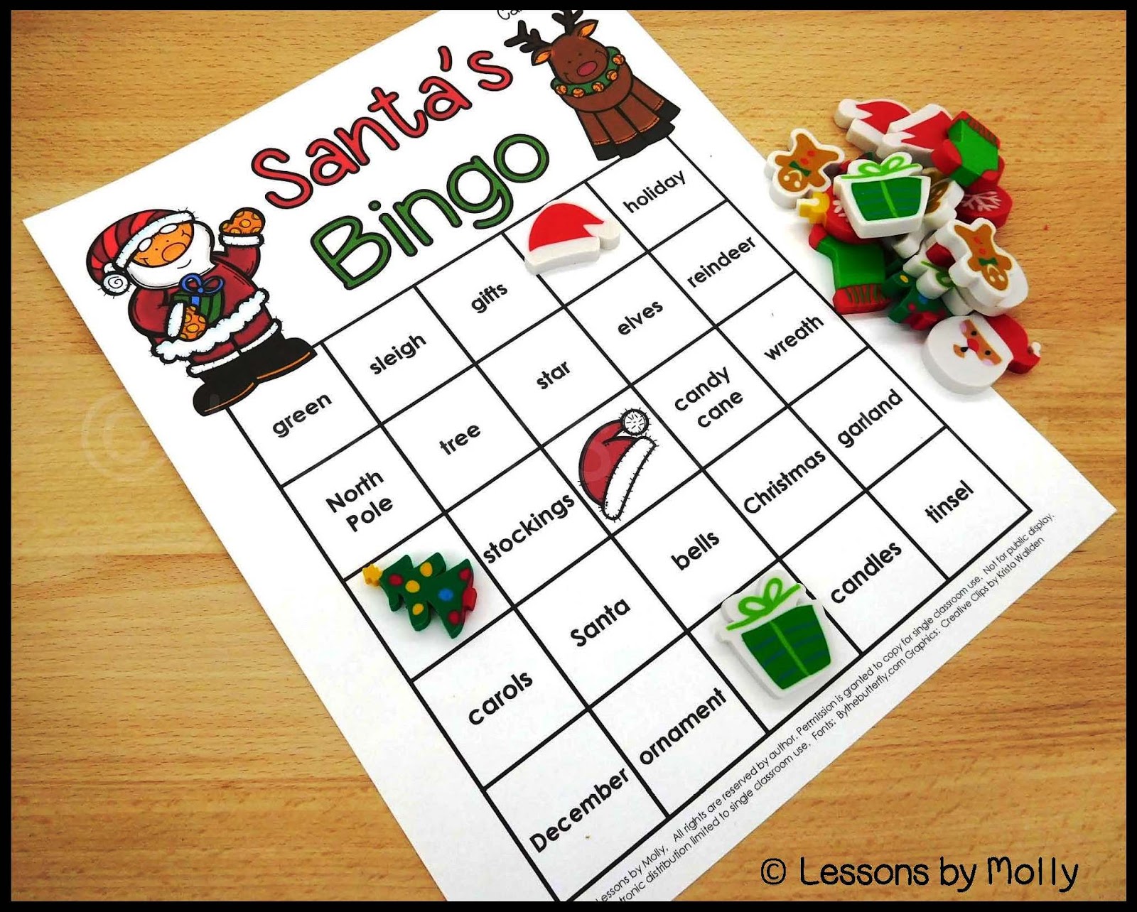 Lessons by Molly: Santa's Bingo