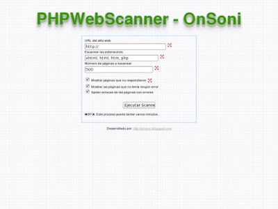 PHPWebScanner - Herramienta en PHP para escanear tu sitio web | OnSoni