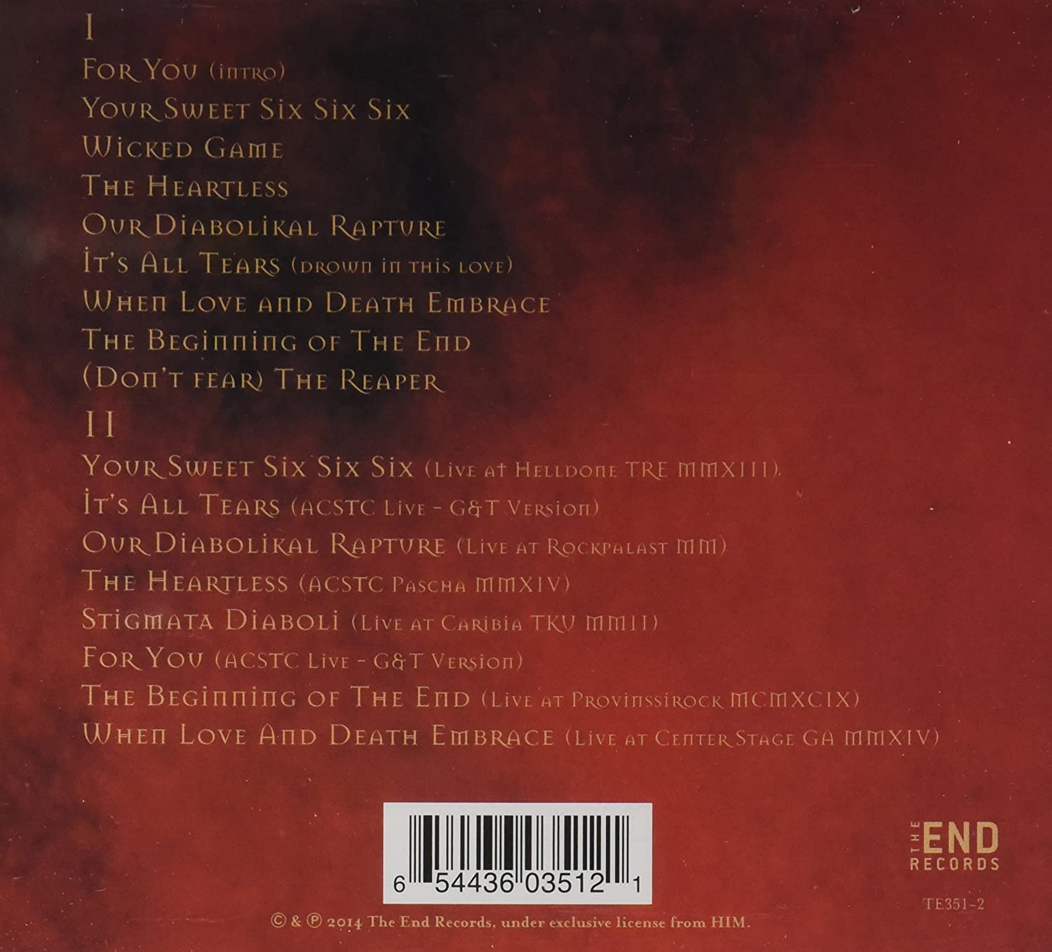 Classic Rock Covers Database: HIM