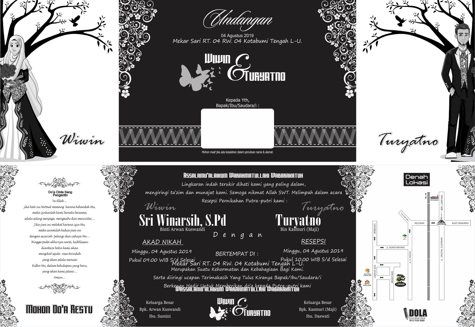 Free 100 Desain Undangan 1 Warna Monokrom GTO Siap CETAK CDR ...