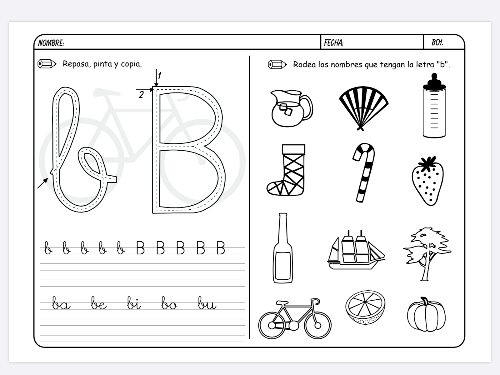 APRENDEMOS JUNTOS: FONEMA B