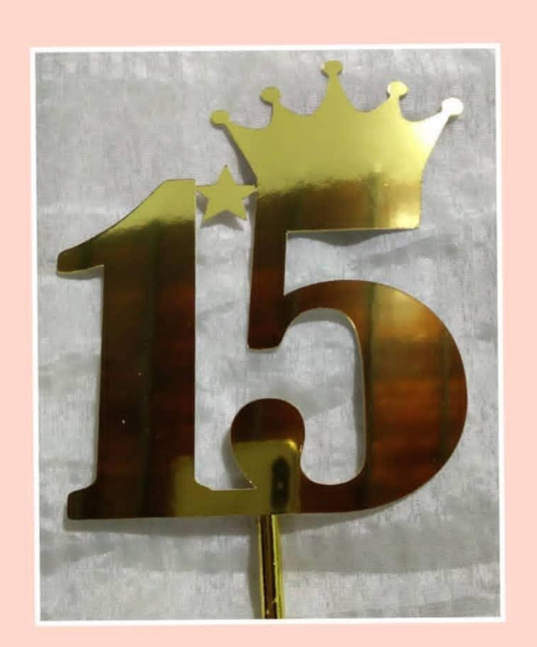 Número 15 Metalizado - Mis Toppers Tus Toppers