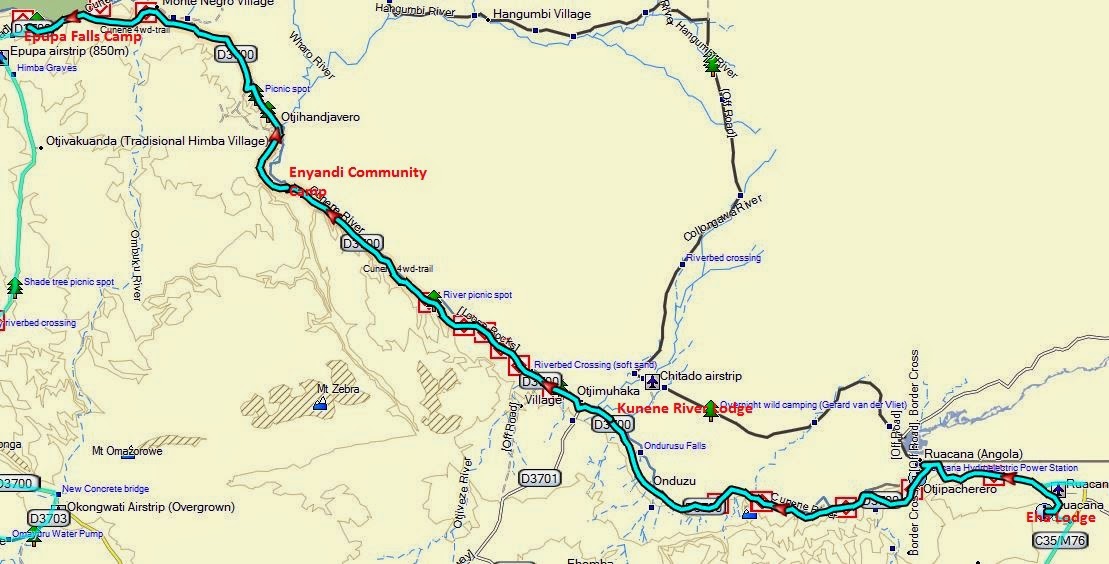 Mrad & Inge's 60+ Namibia KAOKOLAND: D7: Ruacana - Kunene River Lodge ...