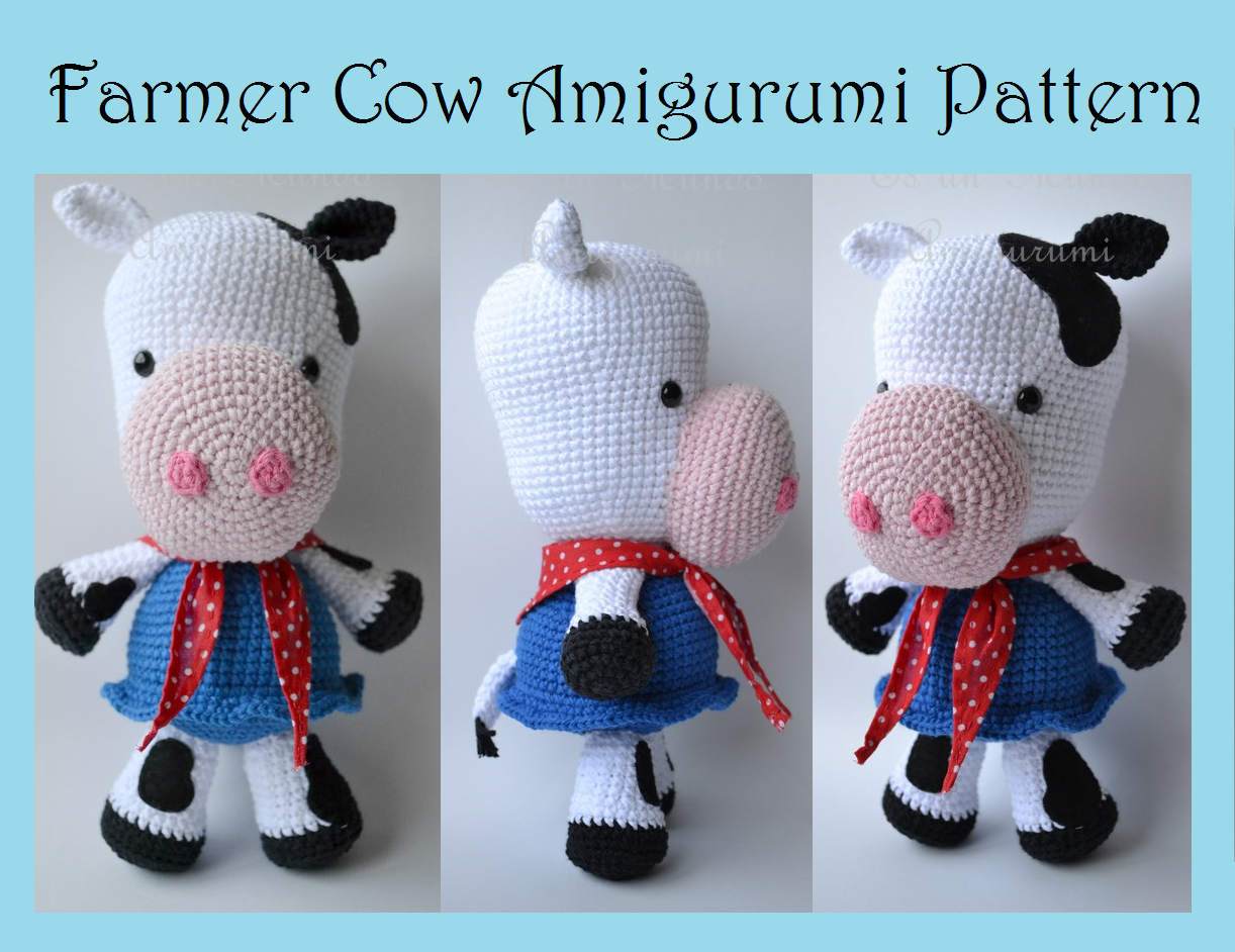 Es un Mundo Amigurumi: Patrón Vaca Granjera