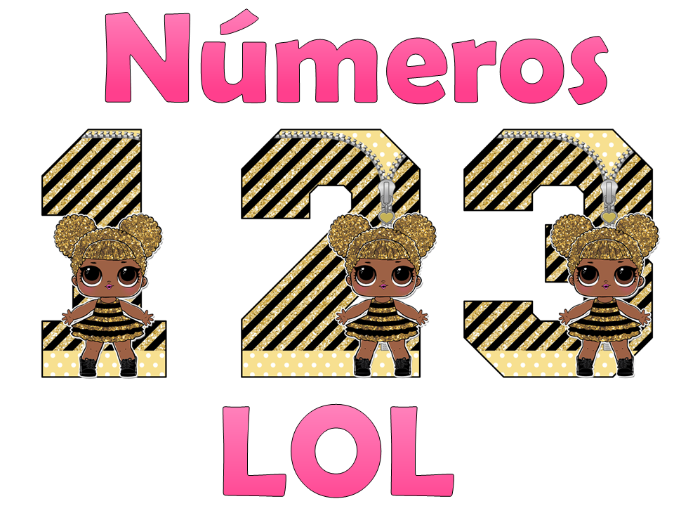 Kits imprimibles gratis : Números de LOL dorado
