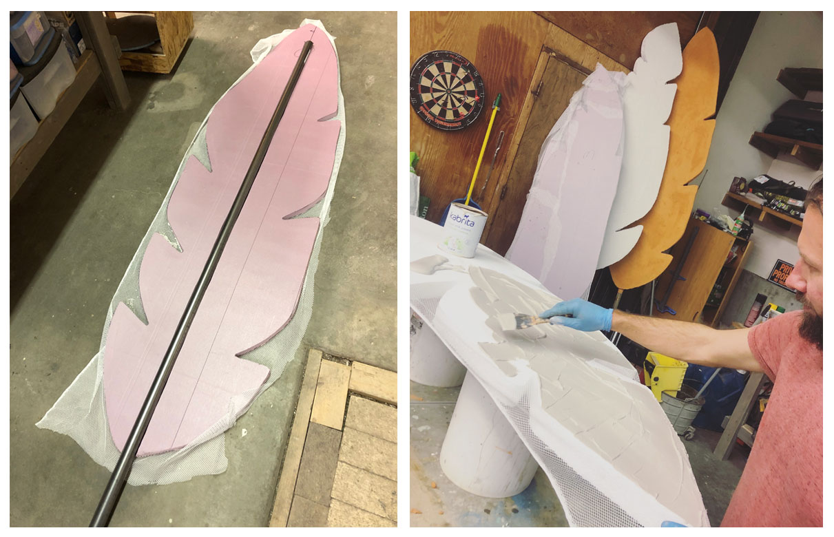 Kasia Polkowska Art: Mosaic Feather Sculpture Installation - Part 2 of 5