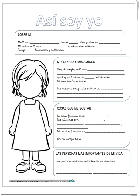 Recursos didácticos para imprimir, ver, leer: "Así soy yo" (Fichas de ...