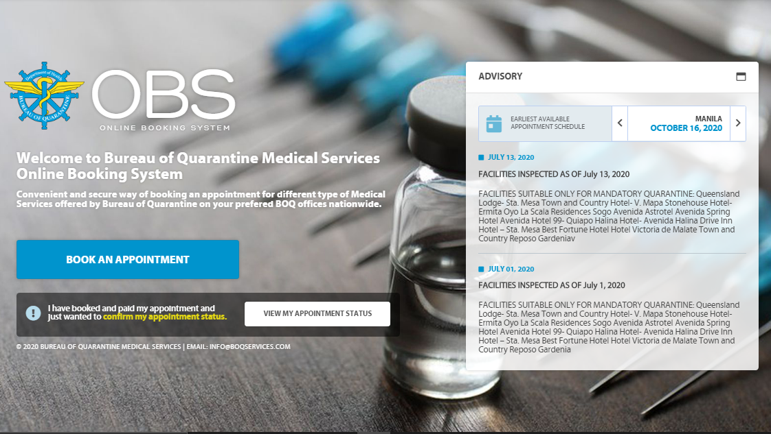 BOQ Online System - COVID19 Yellow Card (ICV), Yellow Fever, Polio and ...