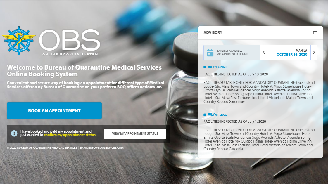 BOQ Online System - COVID19 Yellow Card (ICV), Yellow Fever, Polio and ...