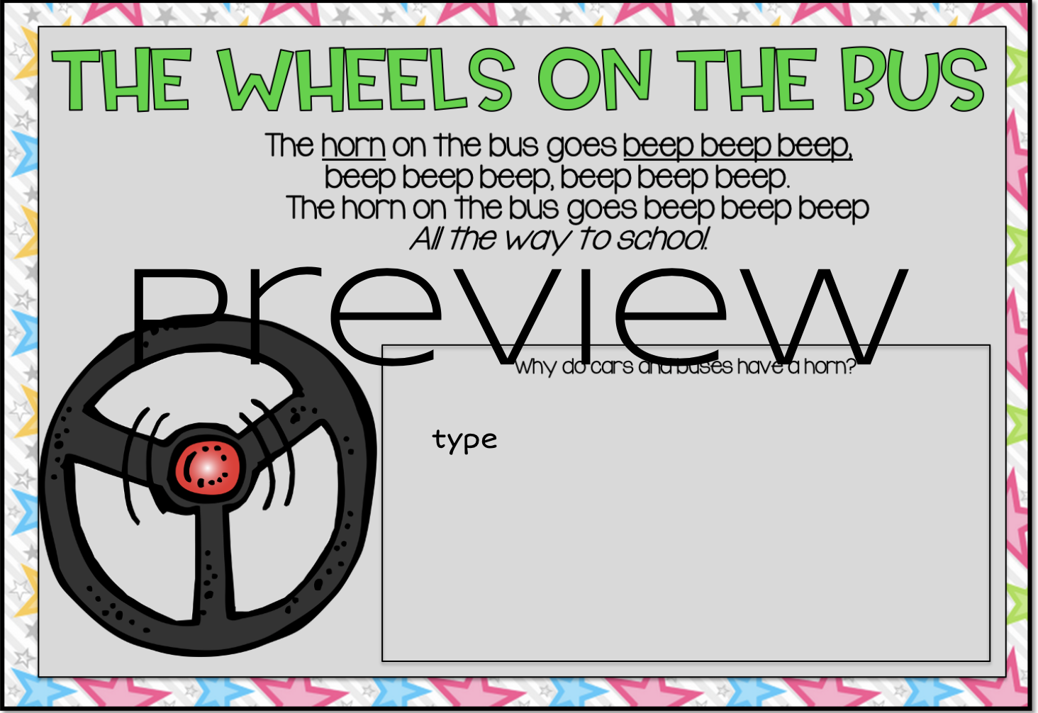 1st Grade Hip Hip Hooray!: The Wheels on the Bus!