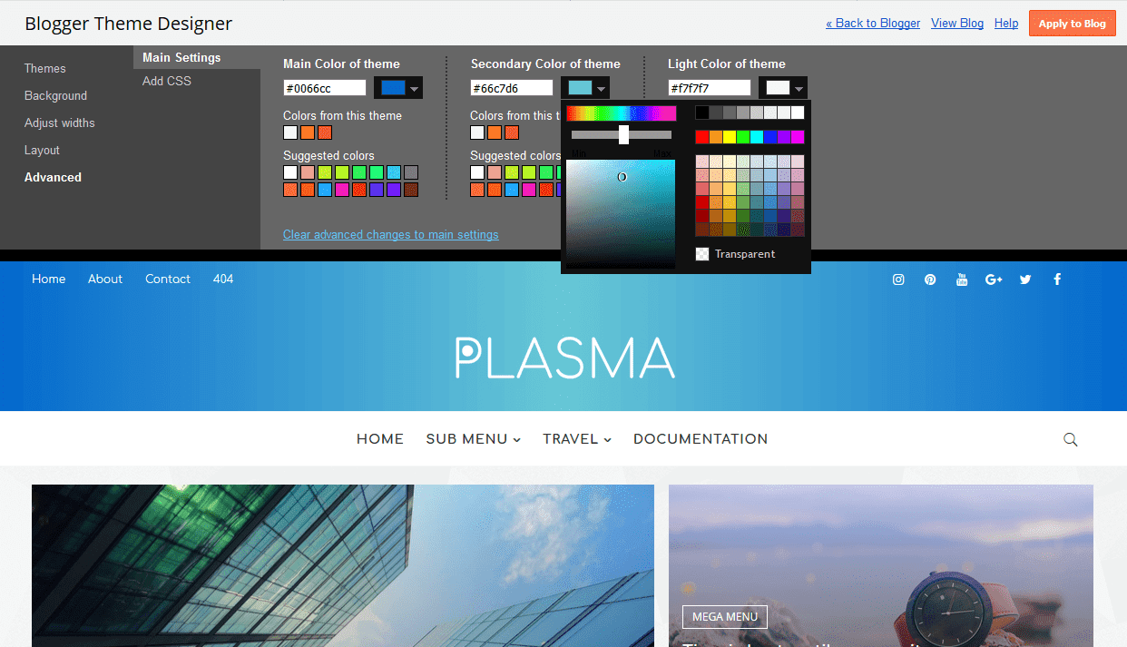 Documentation - Plasma Blogger Template