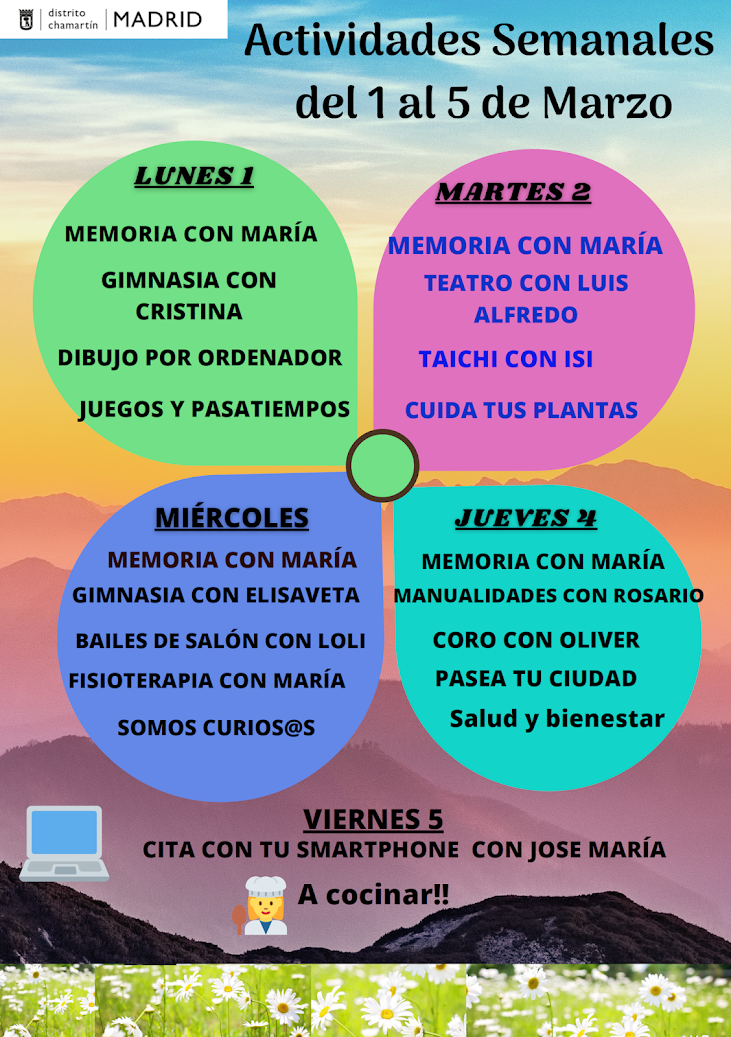 ACTIVIDADES DEL 1 AL 5 DE MARZO - Centros Municipales de Mayores de ...
