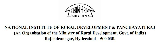 Vacancy at NIRDPR Hyderabad.