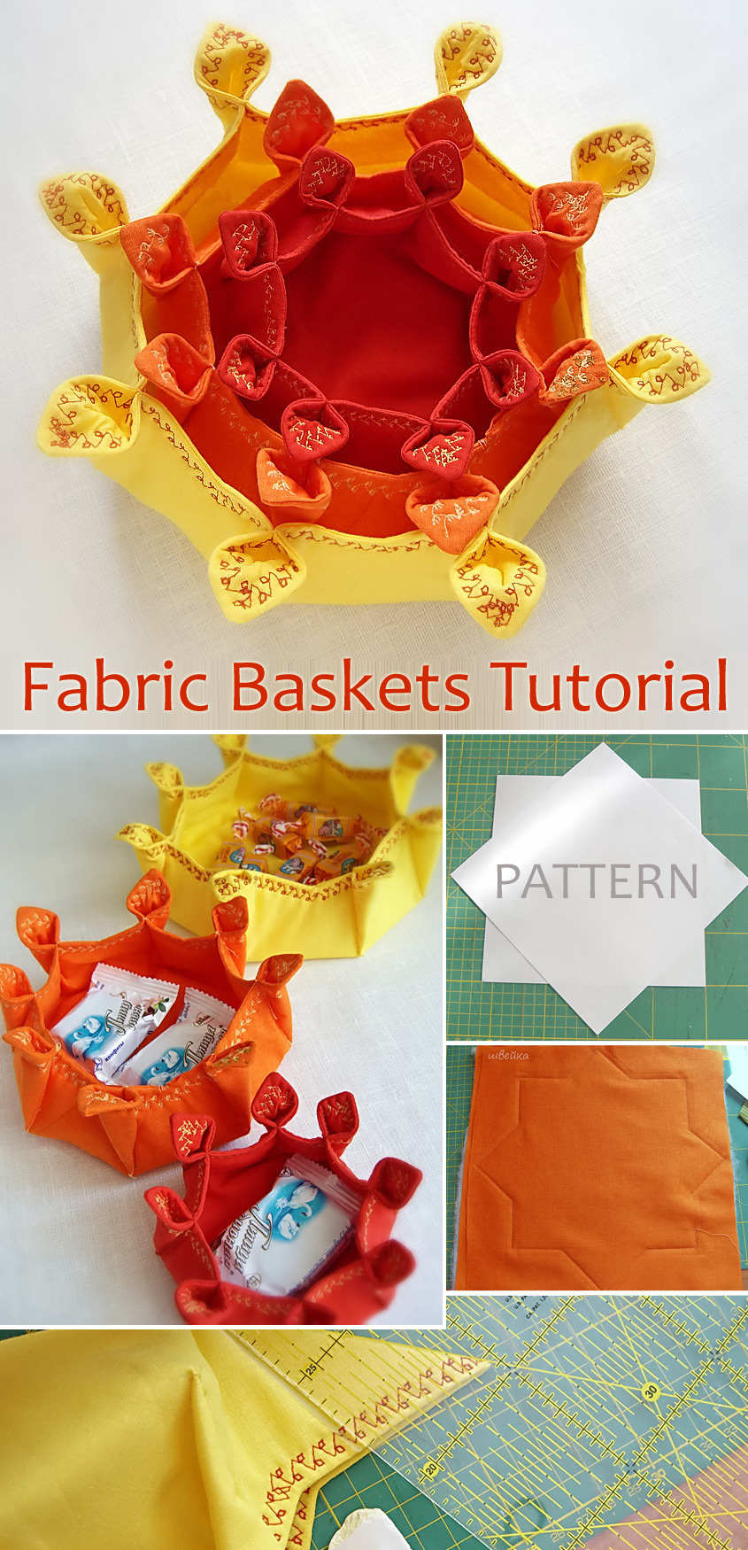 Fabric Basket Pattern & Tutorial ~ DIY Tutorial Ideas!
