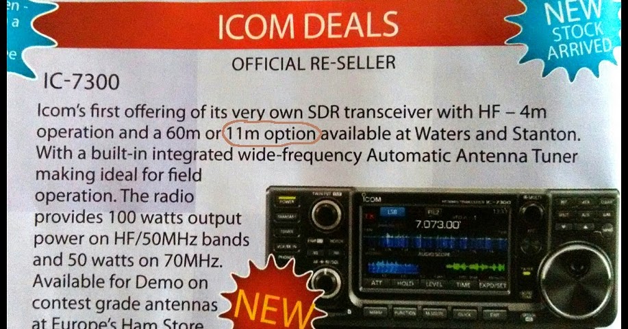 Delboy's Radio Blog: Icom IC-7300 - CB Band Optional?