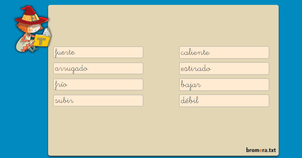O BAÚL DE SEGUNDO PRIMARIA: Relaciona con su contrario